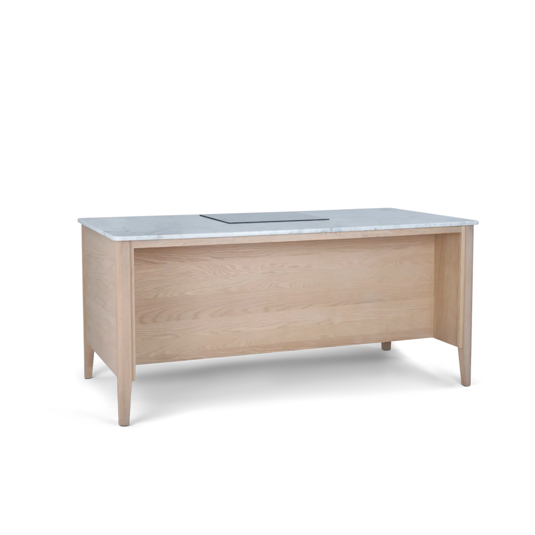 Borough Freestanding Oak Cooking Island with Marble Top – Neptune
