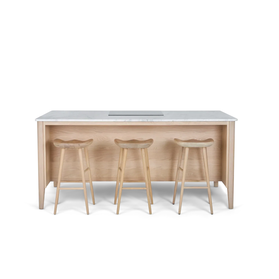 Borough Freestanding Oak Cooking Island with Marble Top – Neptune