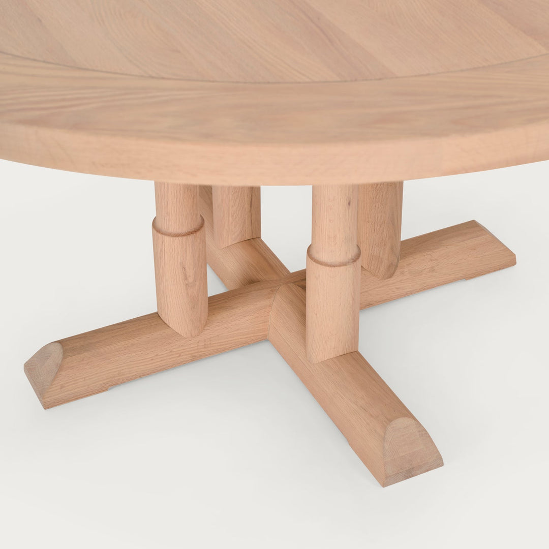 Battersea 6 Seater Round Oak Dining Table – Neptune
