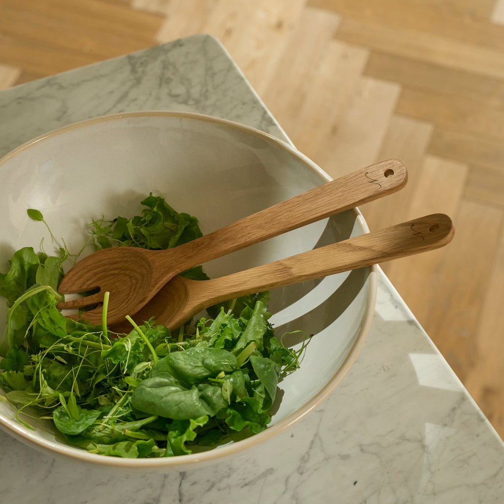 Orford Oak Salad Servers – Neptune