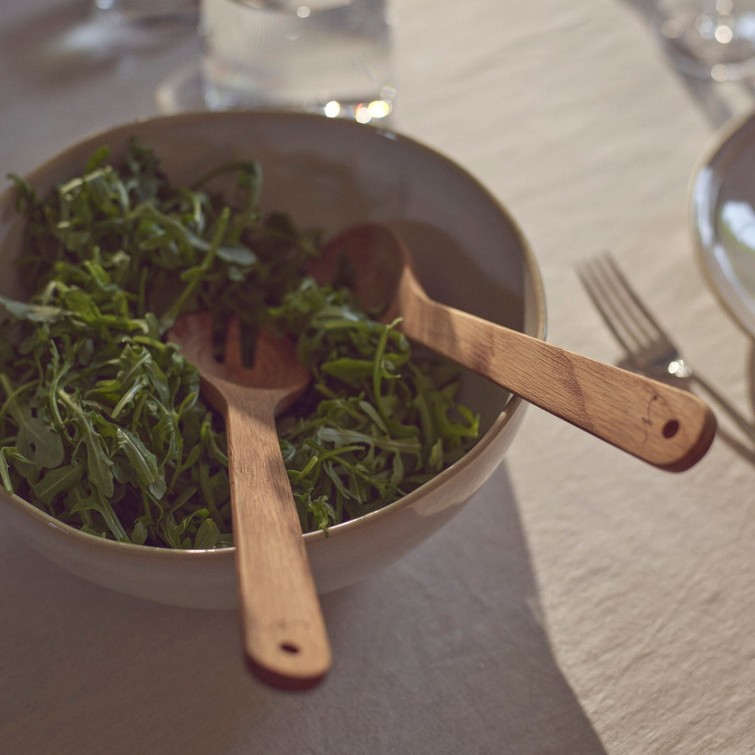 Orford Oak Salad Servers – Neptune