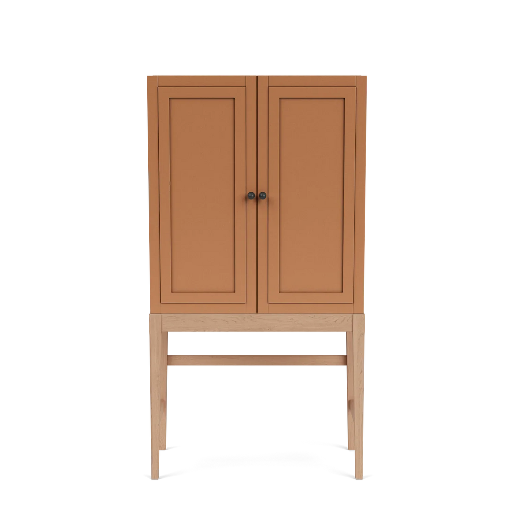 Renewed Ardingly Cabinet with Oak Base, Burnt Sienna – Neptune