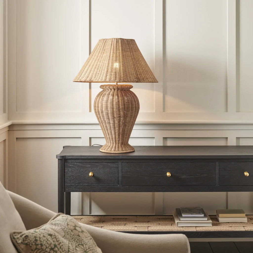 Athena Large Rattan Table Lamp – Neptune