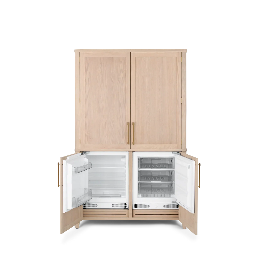 Borough Freestanding Oak Double Kitchen Larder with Marble insert – Neptune