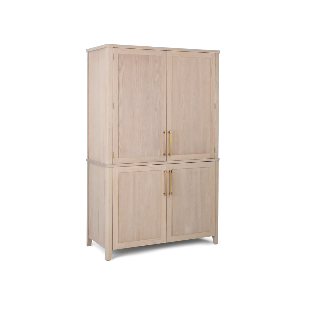 Borough Freestanding Oak Double Kitchen Larder with Marble insert – Neptune
