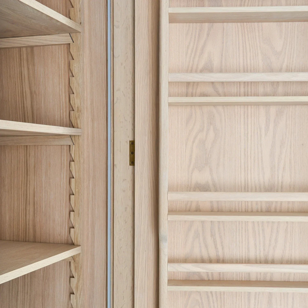 Borough Freestanding Oak Double Kitchen Larder with Marble insert – Neptune