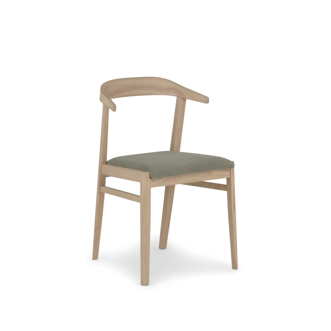 Borough Oak Dining Chair, Signature Linen Moss – Neptune