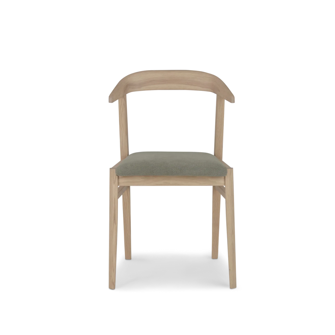 Borough Oak Dining Chair, Signature Linen Moss – Neptune