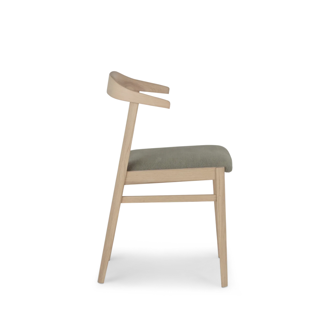 Borough Oak Dining Chair, Signature Linen Moss – Neptune