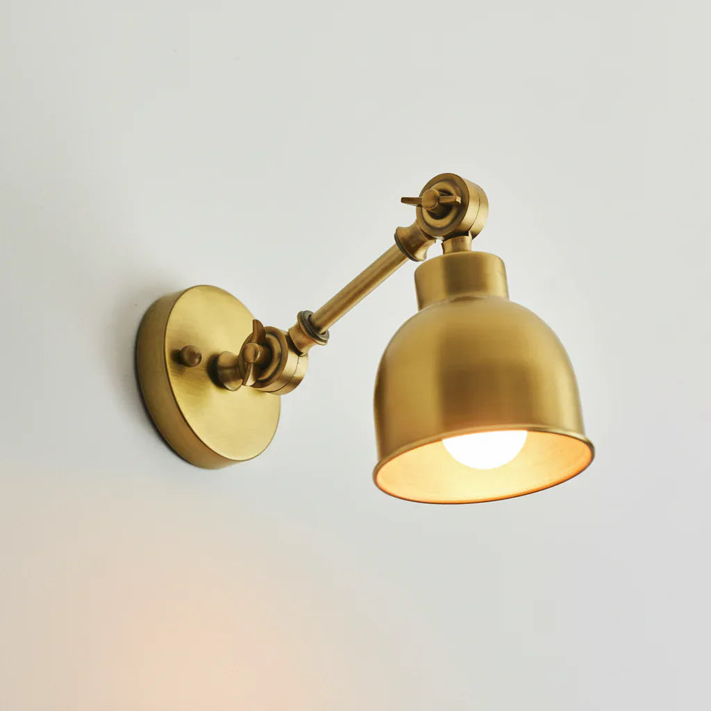 Brompton Small Antique Brass Wall Light – Neptune