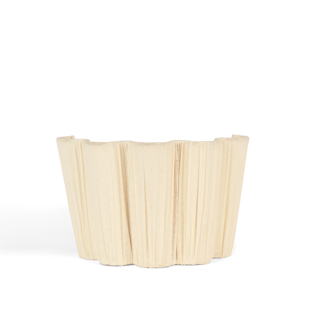 Cecile Gathered Linen Wall Uplighter – Neptune
