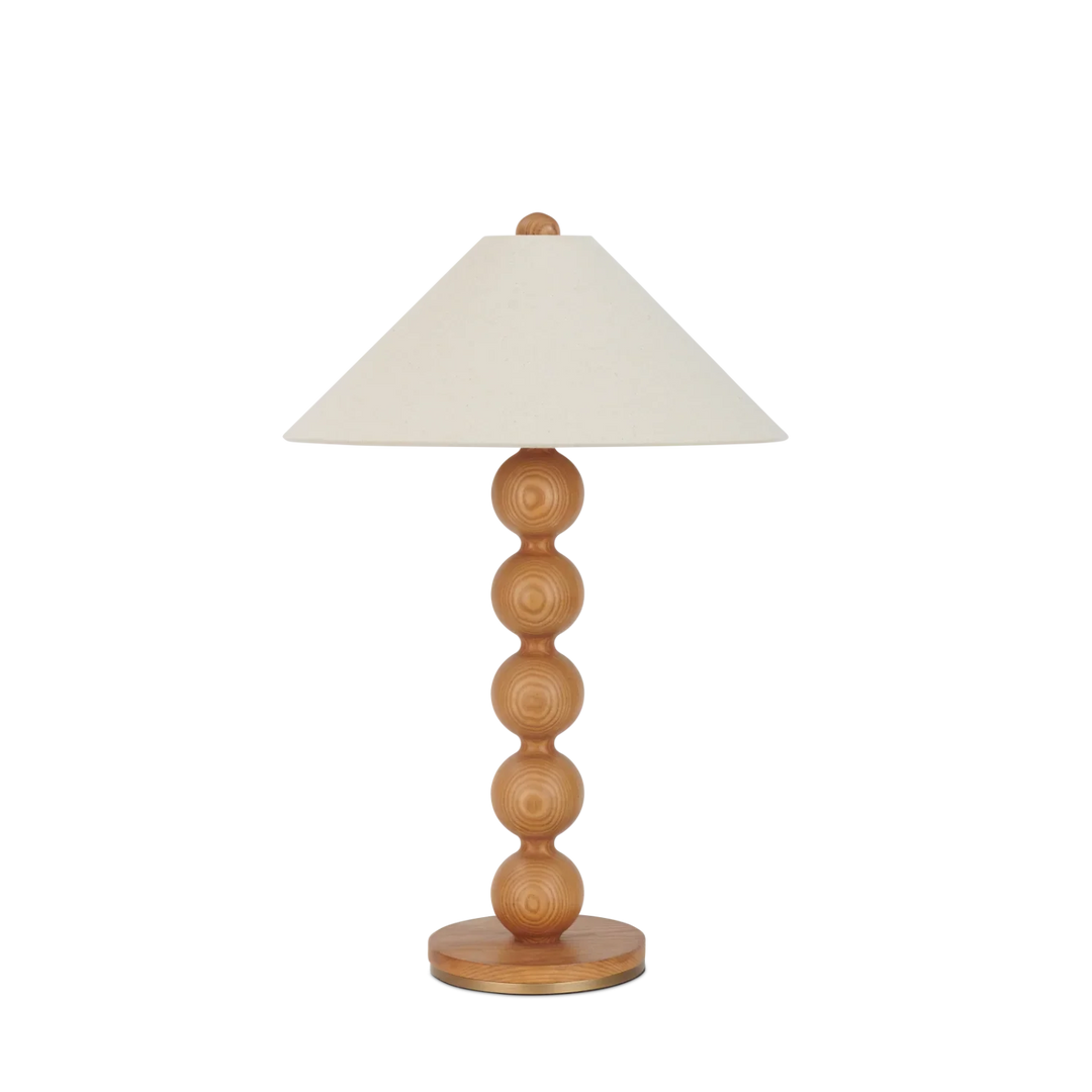 Dawes Wooden Bobbin Table Lamp – Neptune