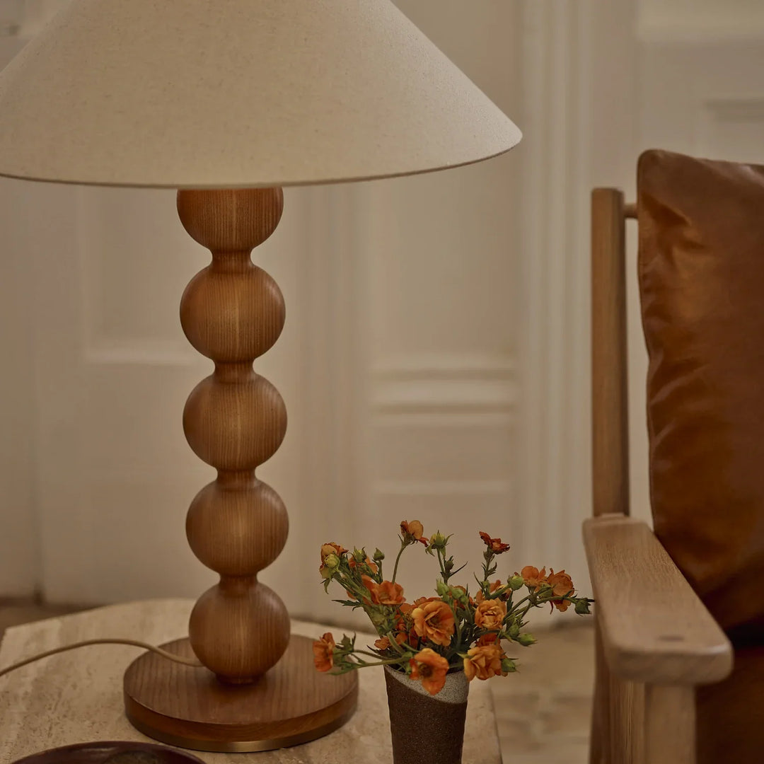 Dawes Wooden Bobbin Table Lamp – Neptune