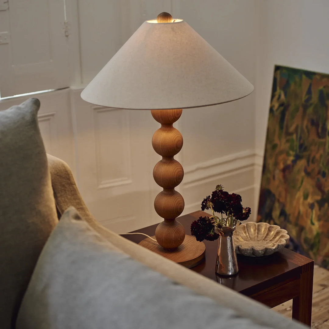 Dawes Wooden Bobbin Table Lamp – Neptune
