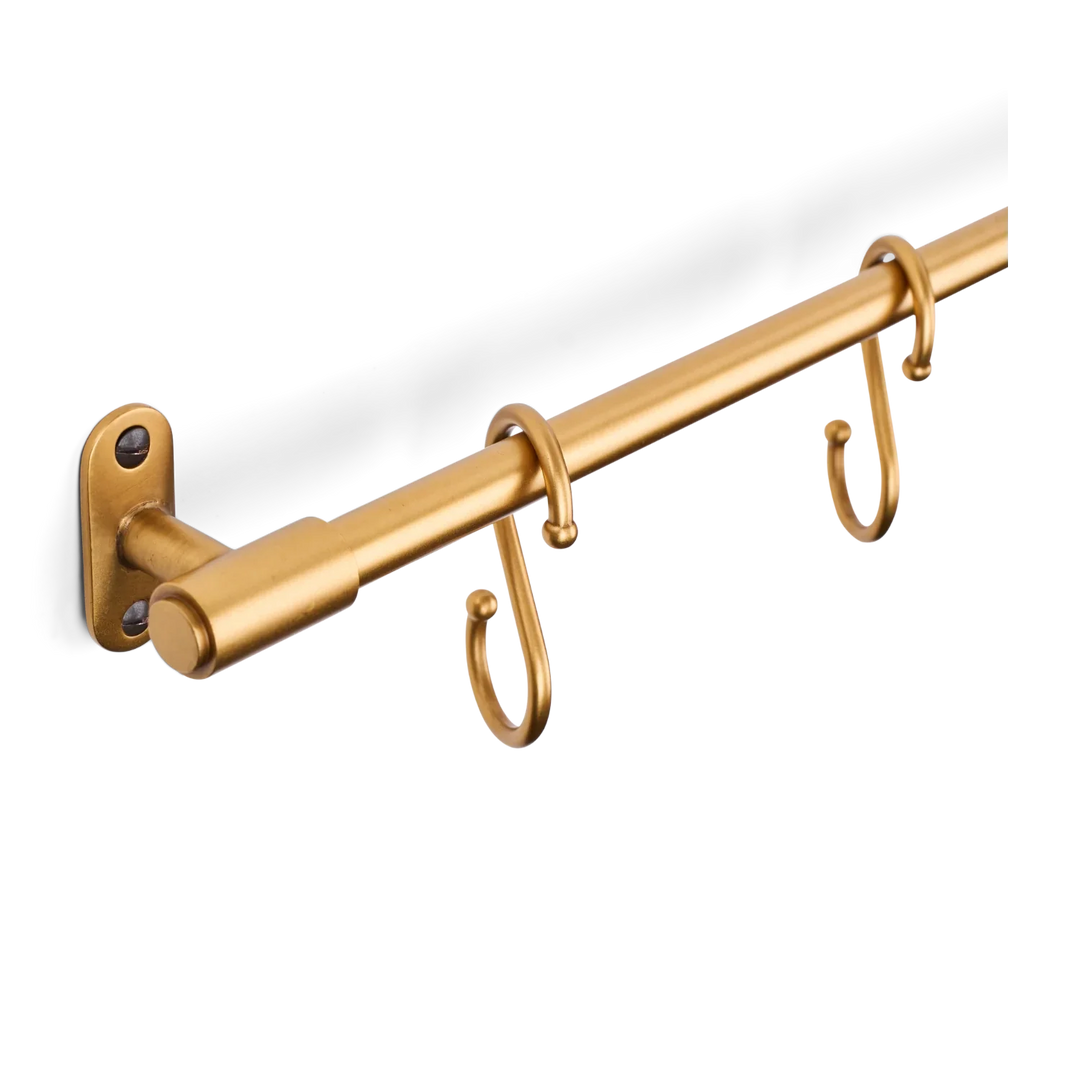 Ellington Hanging Rail & S Hooks, Brass – Neptune