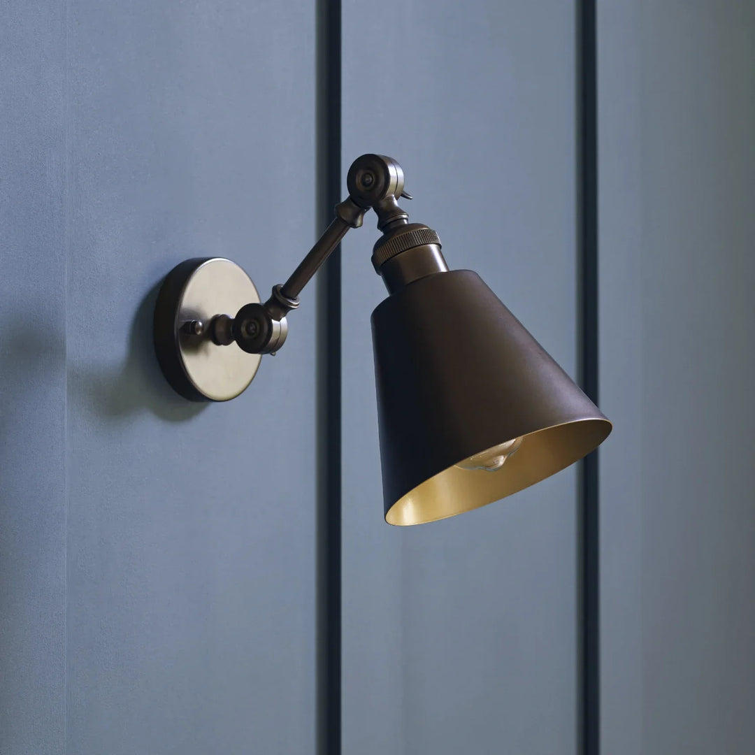 Keats Metal Shade Wall Light, Bronze – Neptune