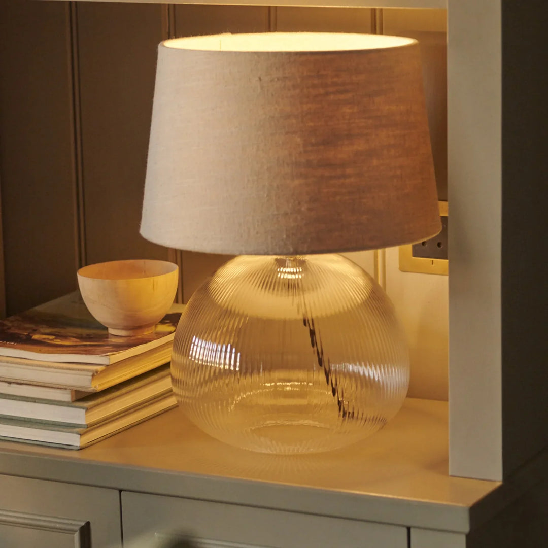 Malton Fluted Glass Round Table Lamp – Neptune