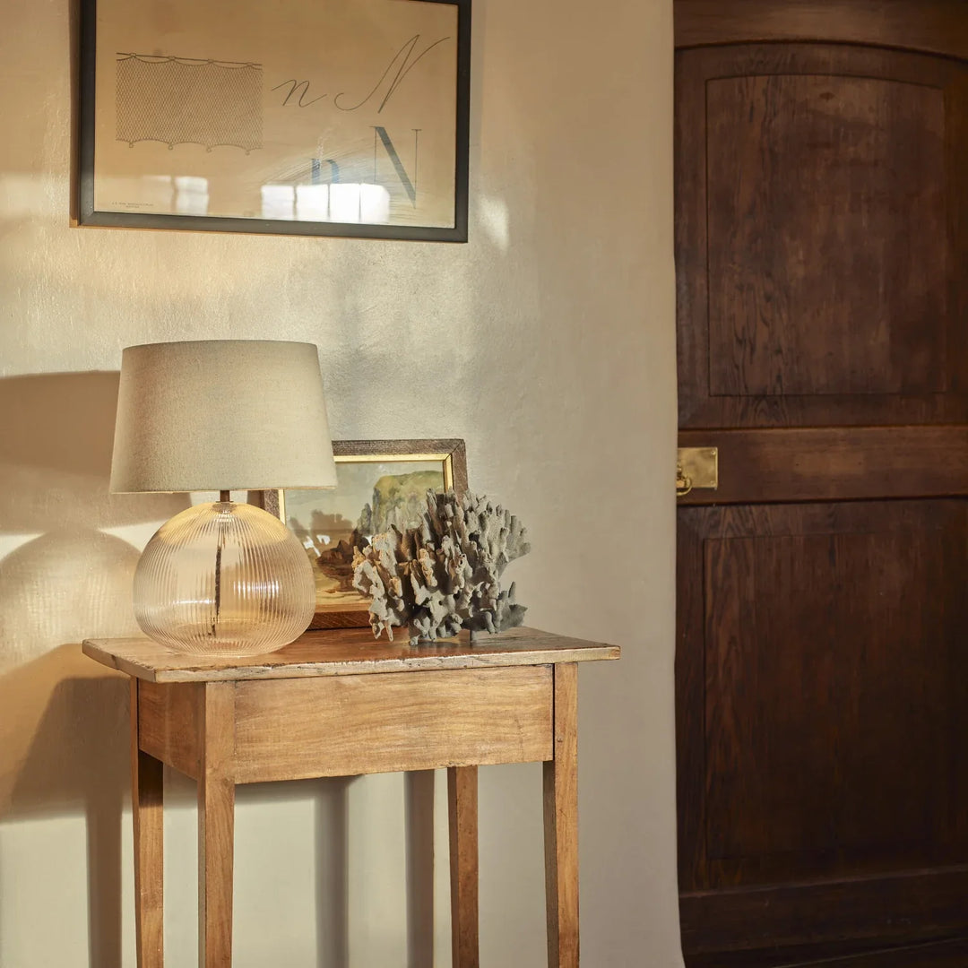 Malton Fluted Glass Round Table Lamp – Neptune
