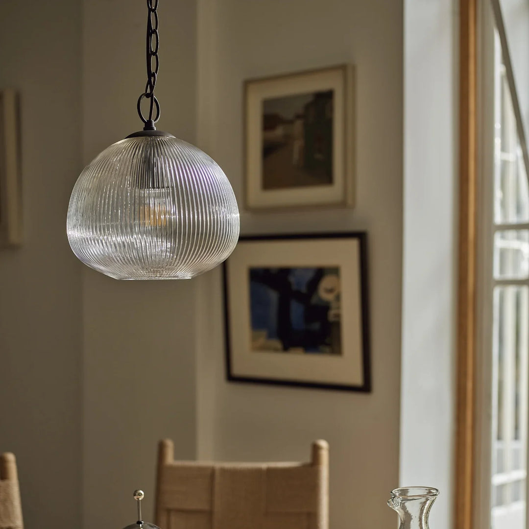 Malton Fluted Glass Round Pendant Light – Neptune