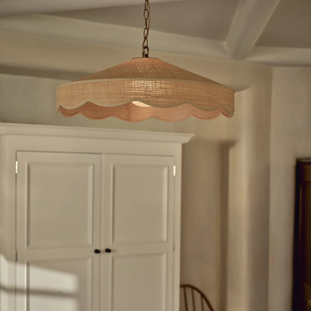 Marina Large Scalloped Raffia Pendant Light – Neptune