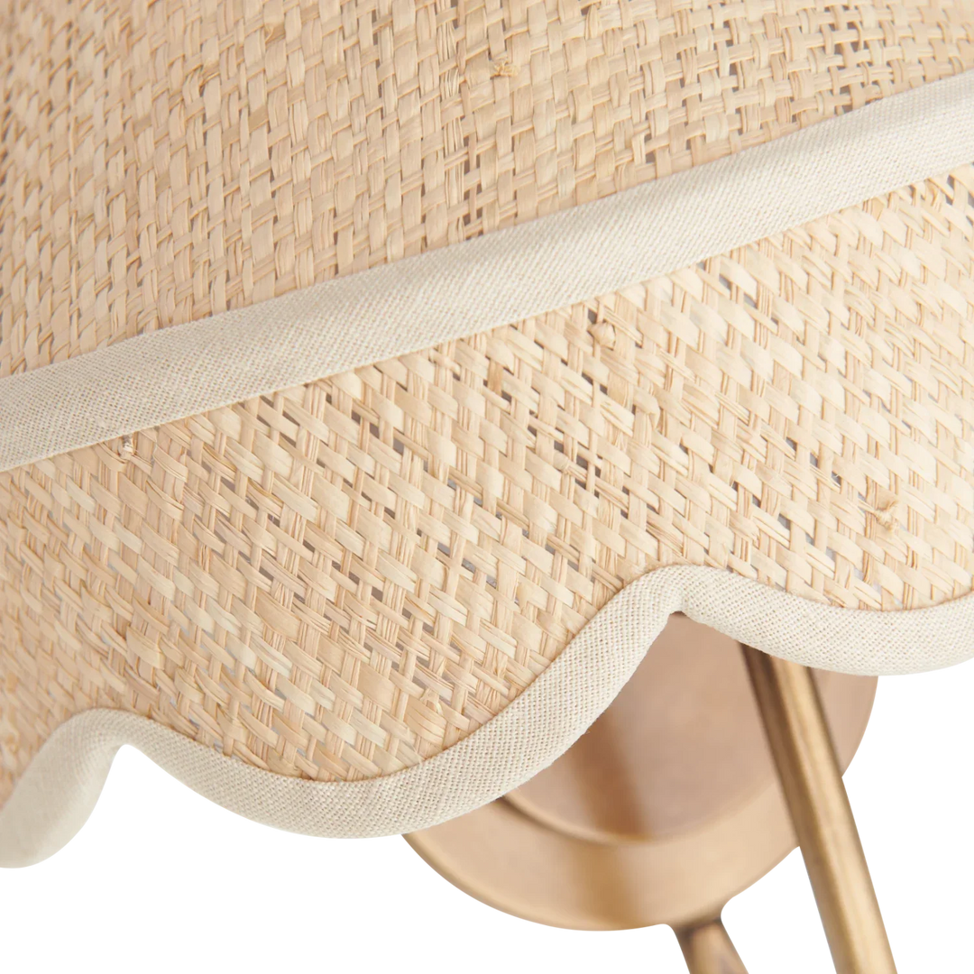 Marina Scalloped Raffia Wall Light – Neptune