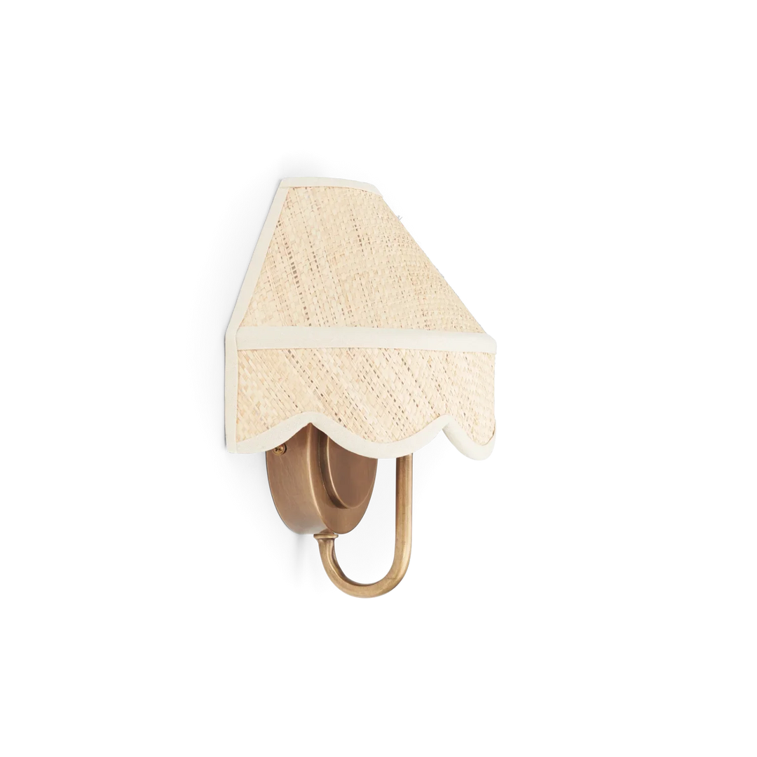 Marina Scalloped Raffia Wall Light – Neptune