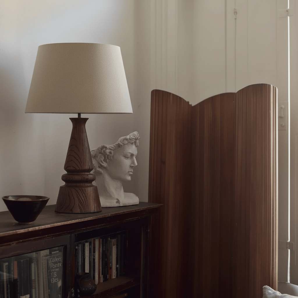 Dawes Wooden Bobbin Table Lamp – Neptune