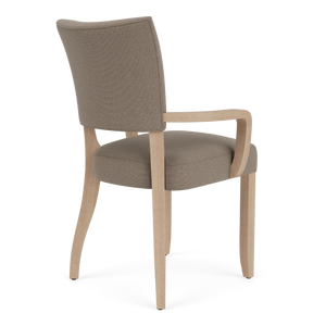 Mowbray Carver Dining Chair, Heavyweight Linen Spelt with Vintage Oak ...