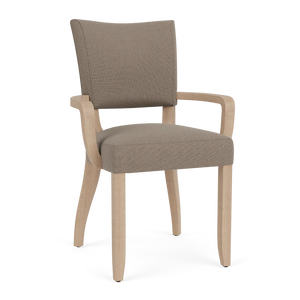 Mowbray Carver Dining Chair, Heavyweight Linen Spelt with Vintage Oak ...