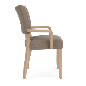 Mowbray Carver Dining Chair, Heavyweight Linen Spelt with Vintage Oak ...