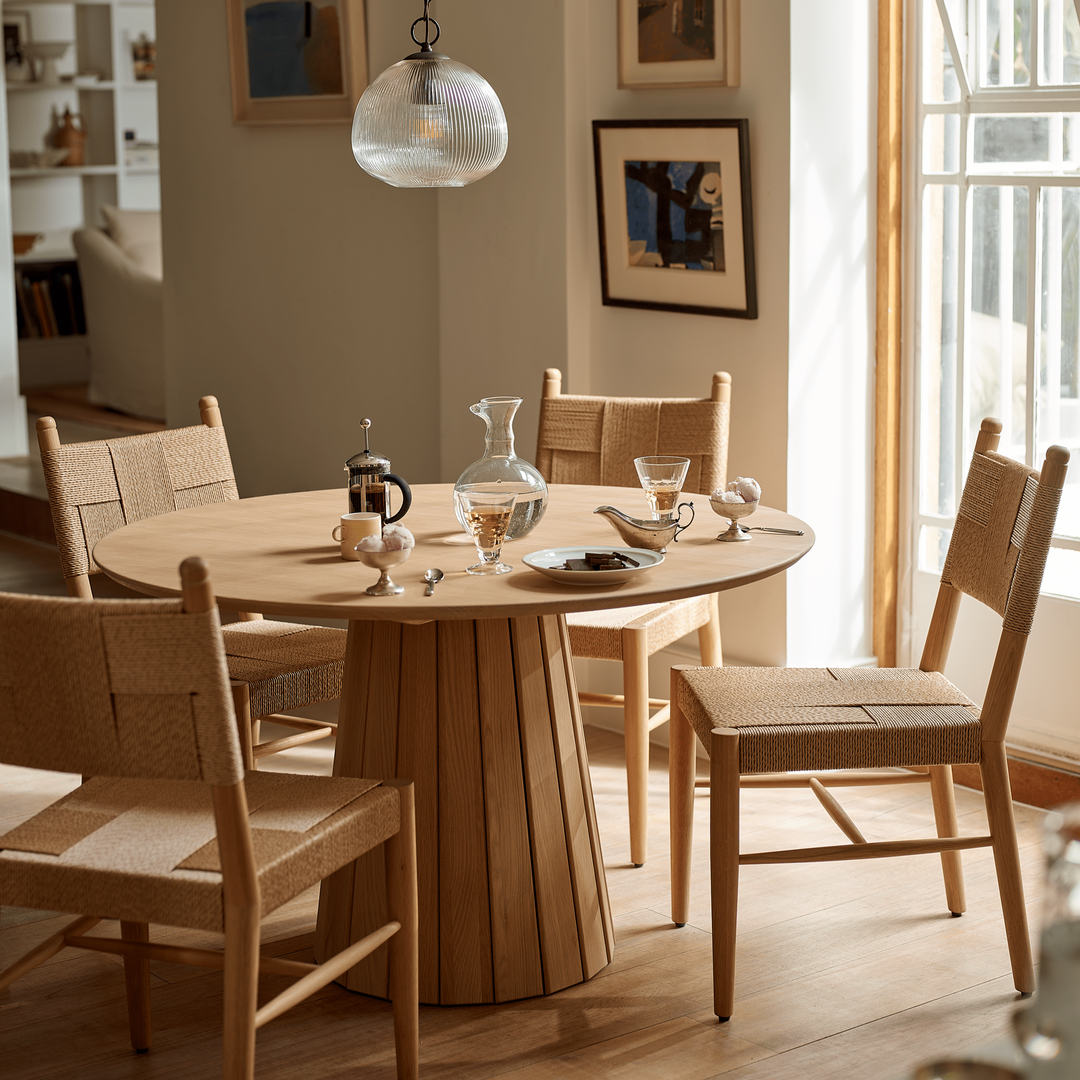 Tilbury Oak & Rattan Dining Chair – Neptune