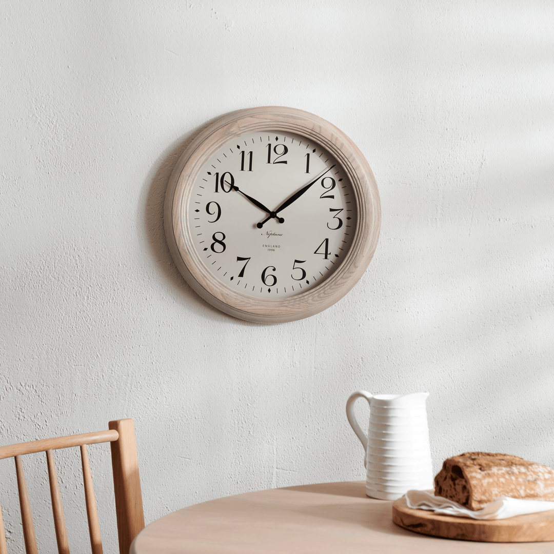 Harrison Medium Wall Clock, Seasoned Oak – Neptune
