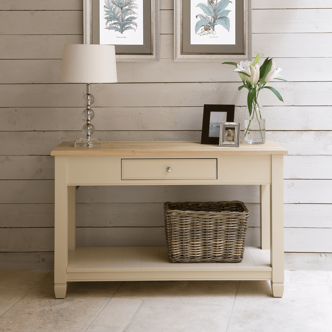 Frome Oak Console Table, Warm Black – Neptune