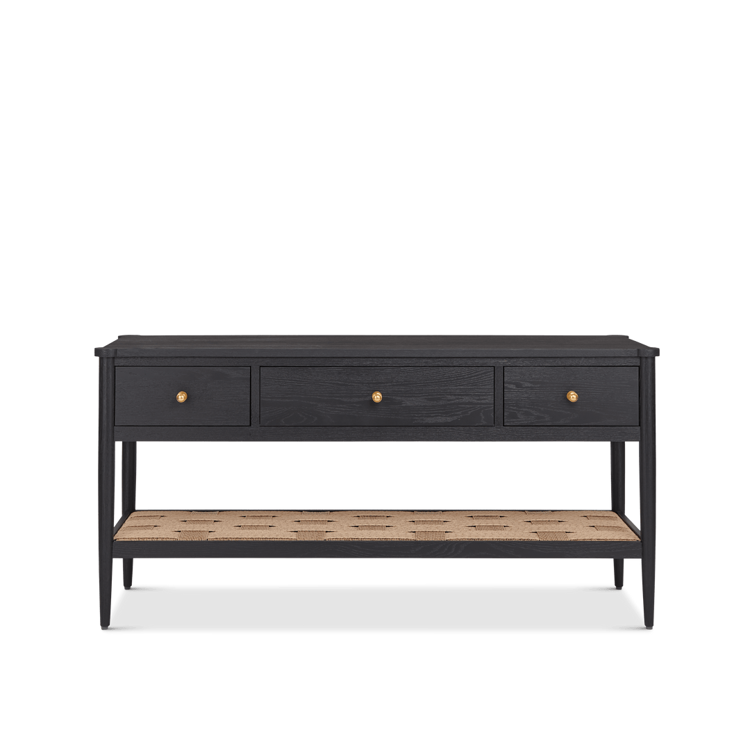 Frome Oak Console Table, Warm Black – Neptune