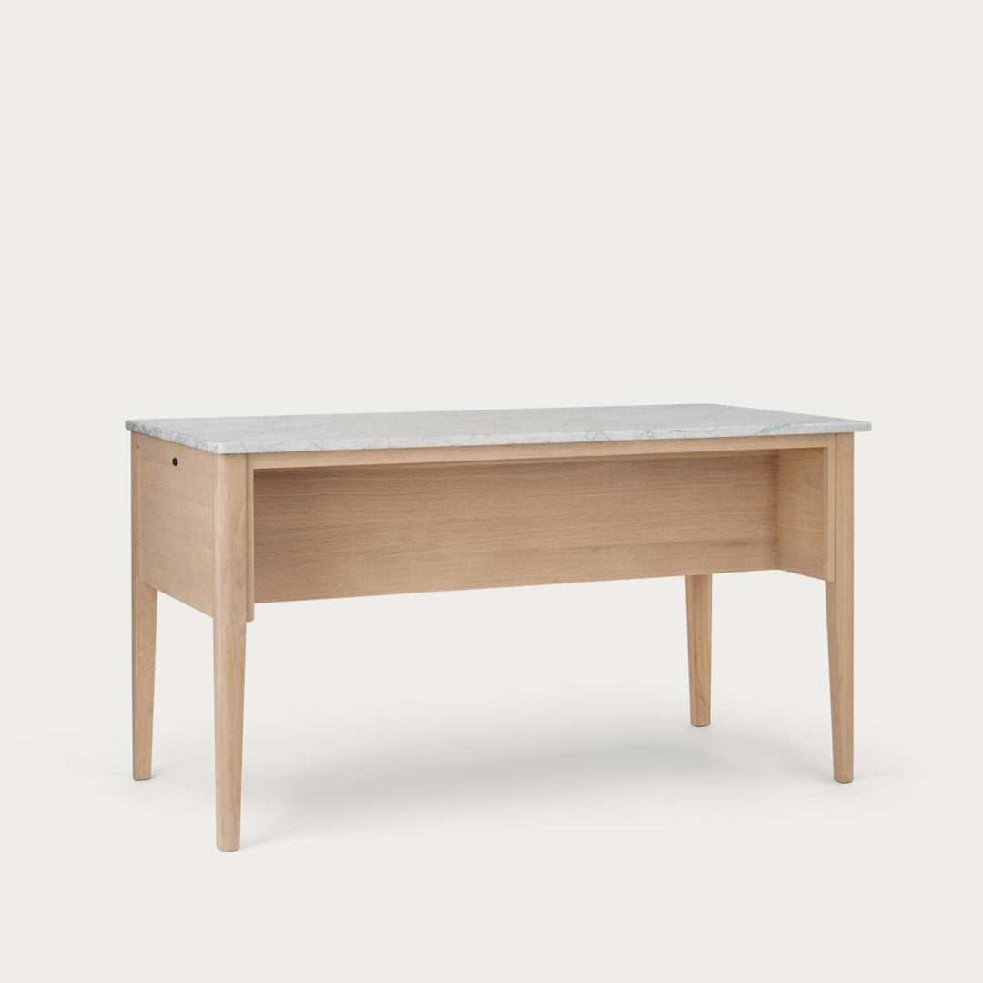 Borough Freestanding Oak Kitchen Island with Marble Top – Neptune