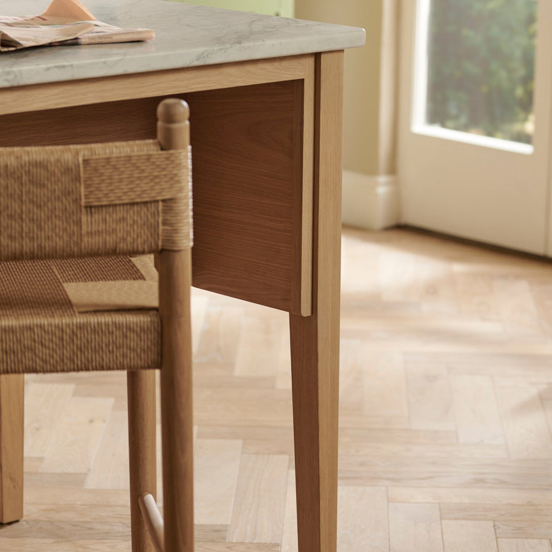 Borough Freestanding Oak Kitchen Island with Marble Top – Neptune