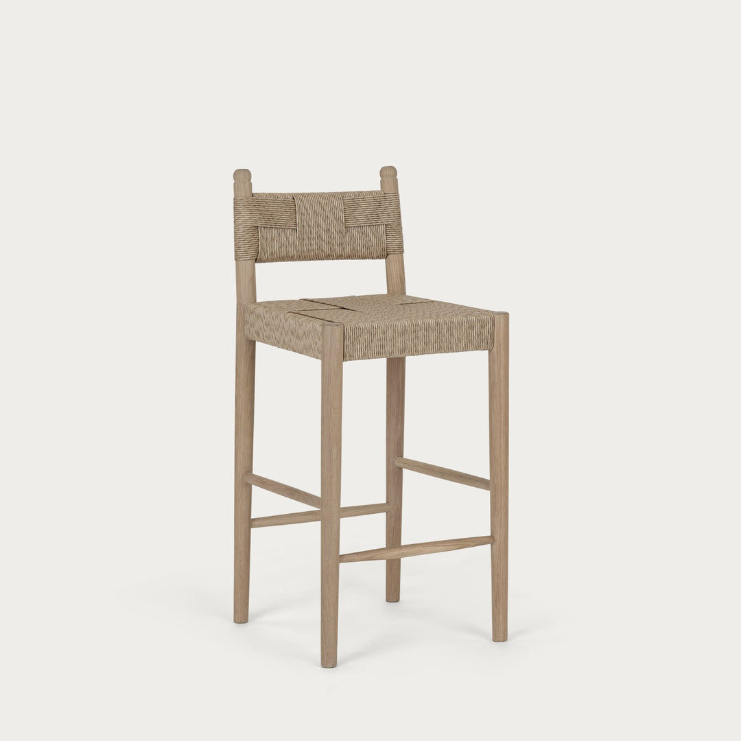 Tilbury Oak & Rattan Bar Stool – Neptune