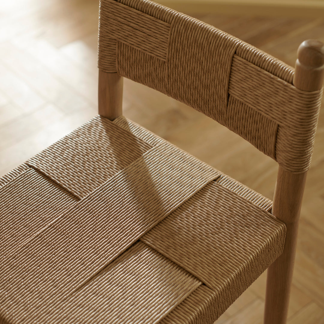 Tilbury Oak & Rattan Bar Stool – Neptune