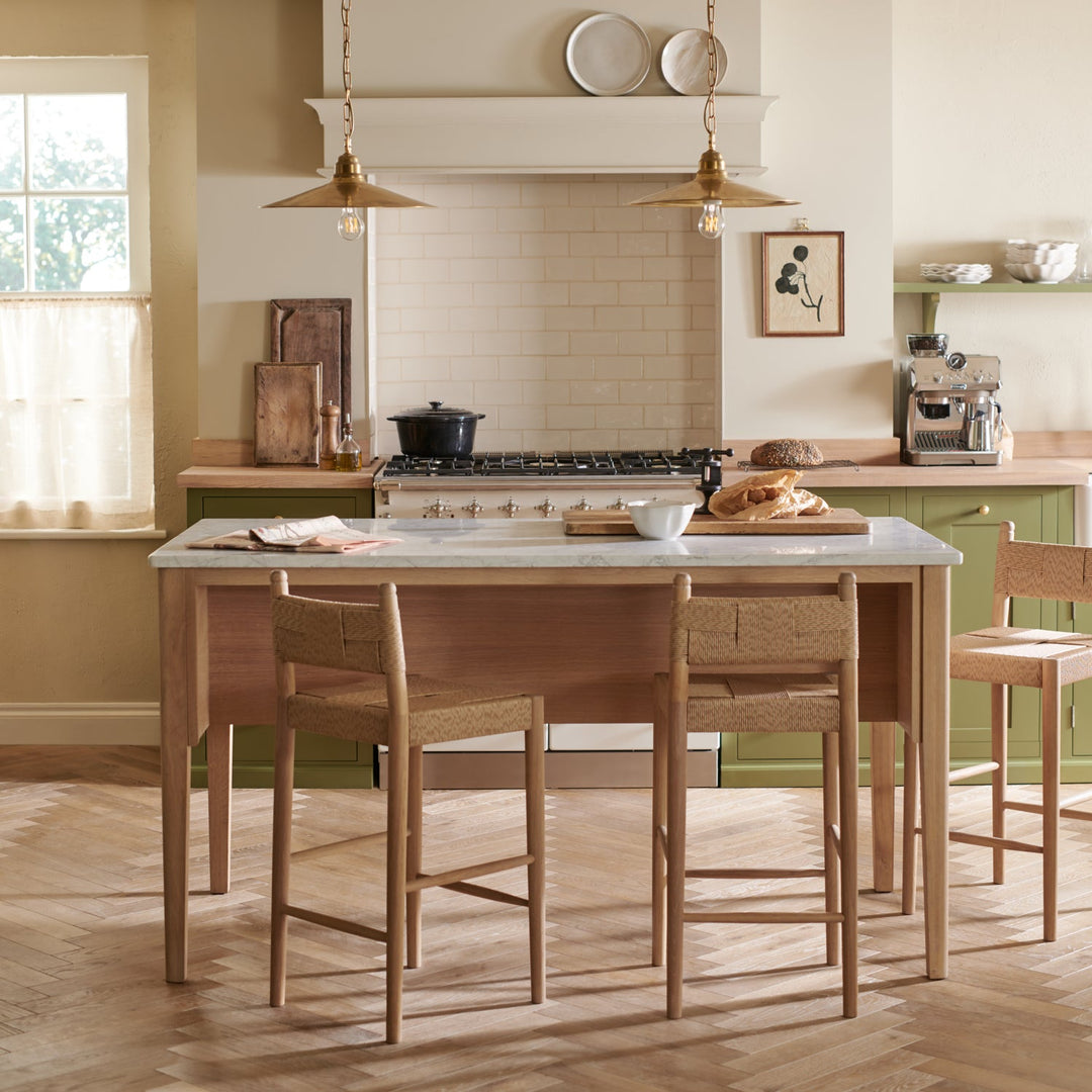 Tilbury Oak & Rattan Bar Stool – Neptune