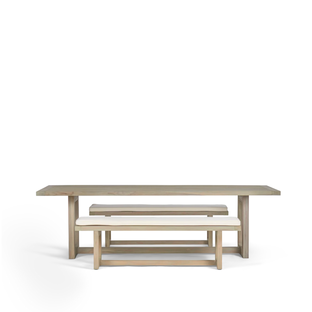 Pembrey 6 Seater Garden Dining Table & Bench Set – Neptune