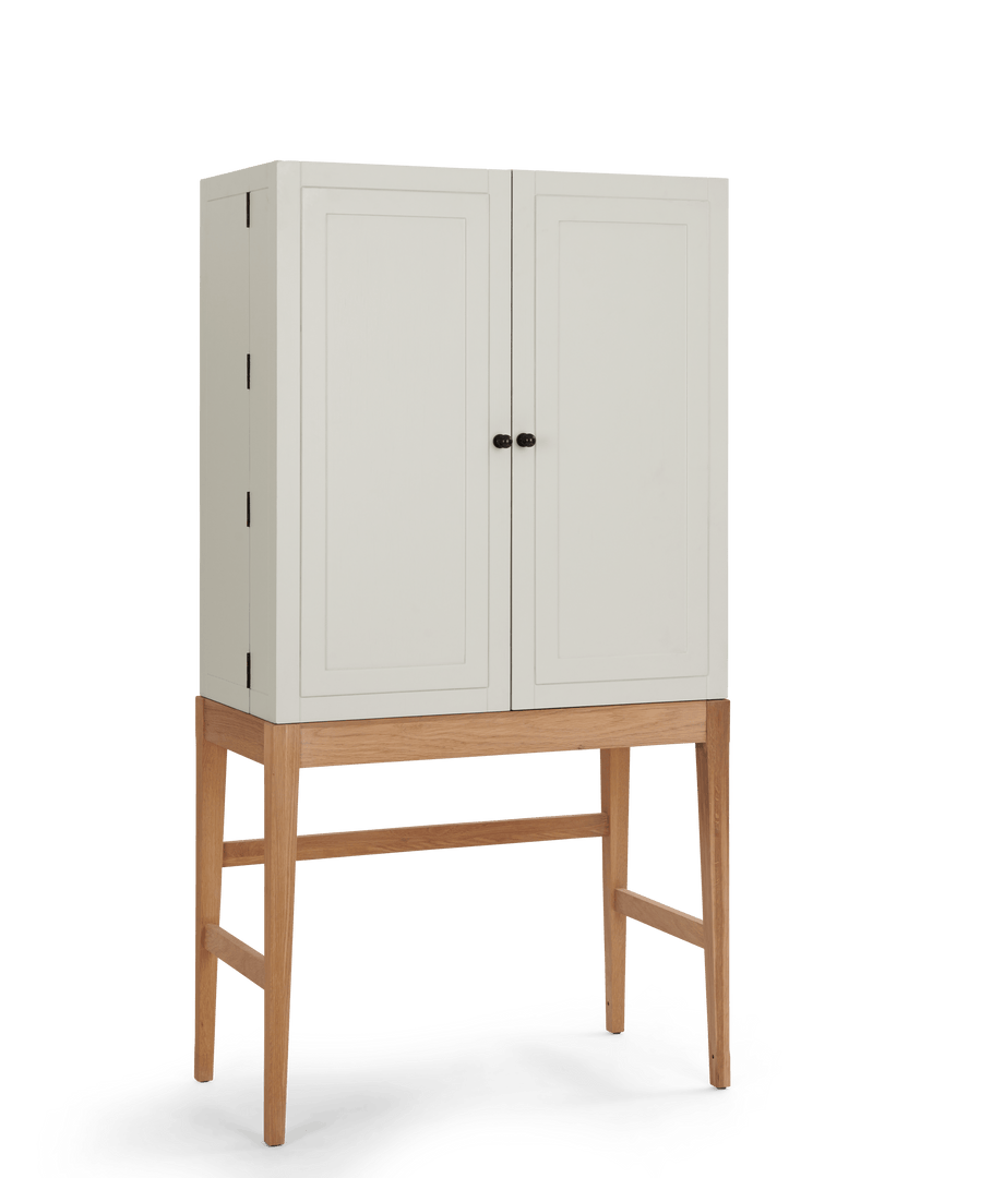 Ardingly Mirrored Drinks & Storage Cabinet with Oak Base – Neptune